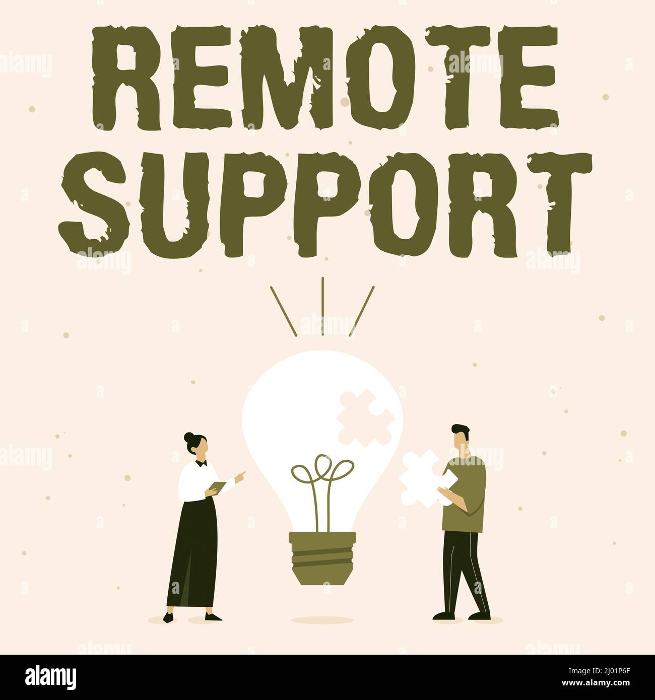 Sign displaying Remote Support. Concept meaning help endusers to solve ...