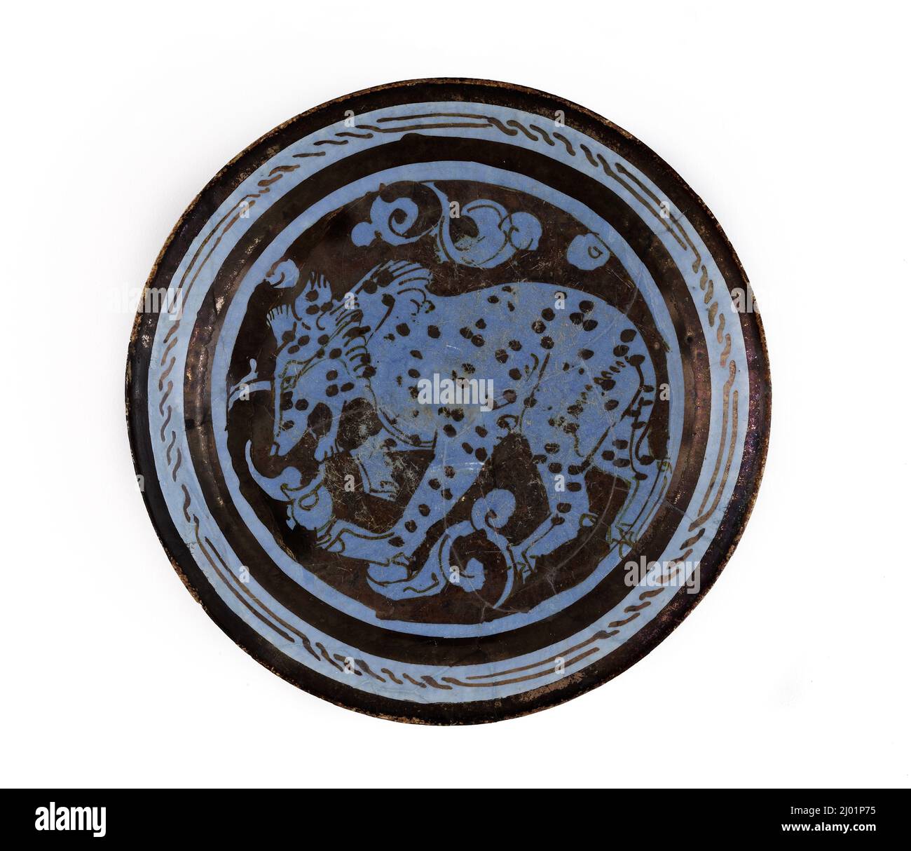 Plate. Iran, 12th century. Ceramics. Fritware, luster-painted over a ...