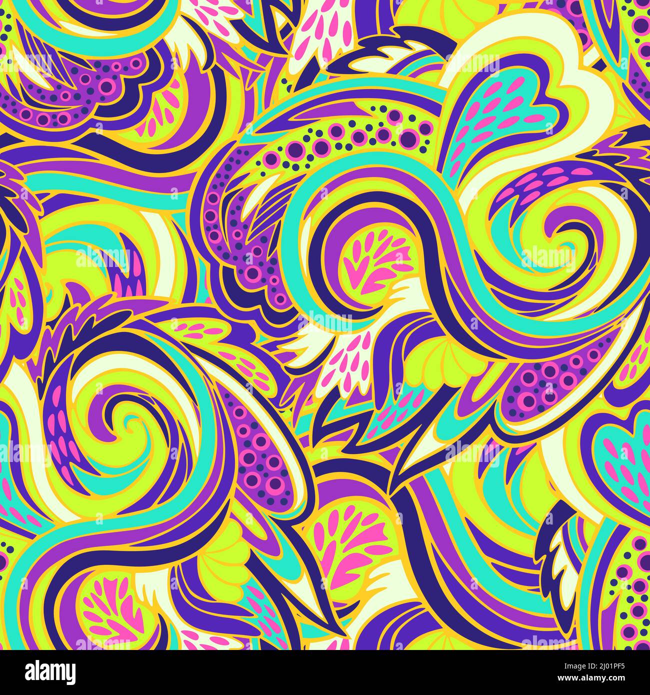 Funky colorful seamless psychedelic texture for decoration and design ...