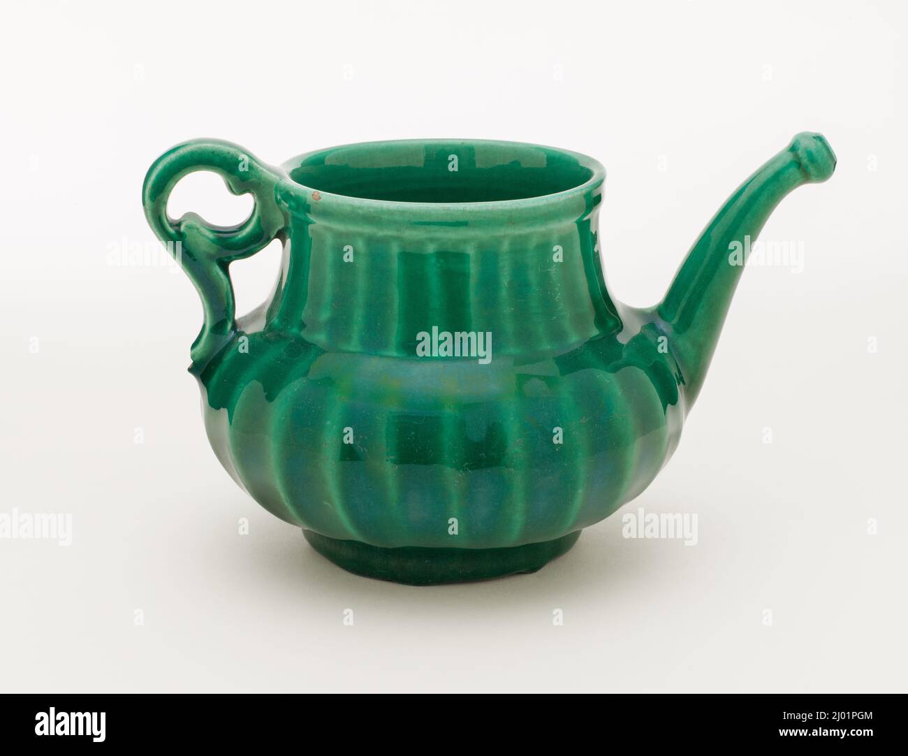 Ewer. Iran, 17th century. Ceramics. Fritware, molded and glazed Stock ...