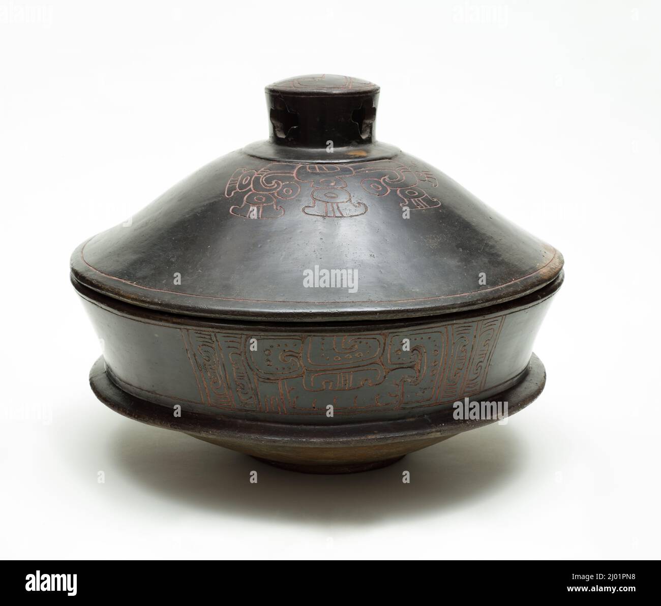 Lidded Vessel. Guatemala, Maya, 300–500 CE. Ceramics. Slip-painted ...