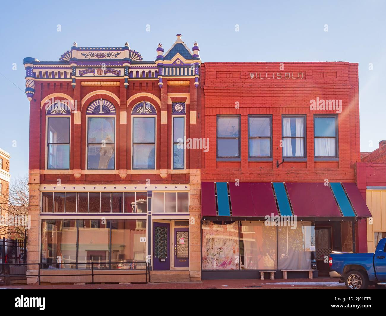 Guthrie, MAR 5 2022 - Sunny exterior view of the Guthrie old town Stock ...