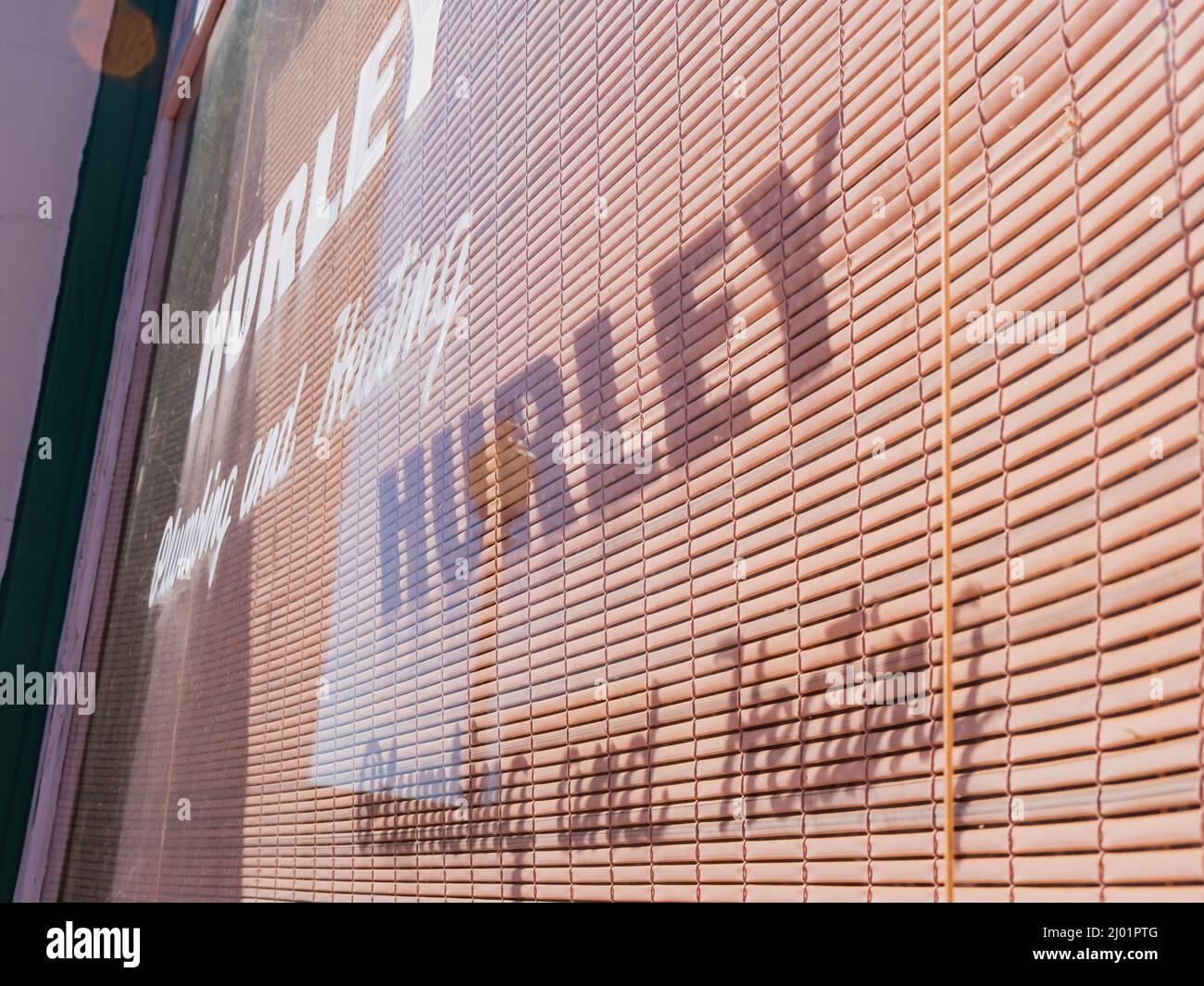Guthrie, MAR 5 2022 - Sunny exterior view of the Hurley plumber Shop ...