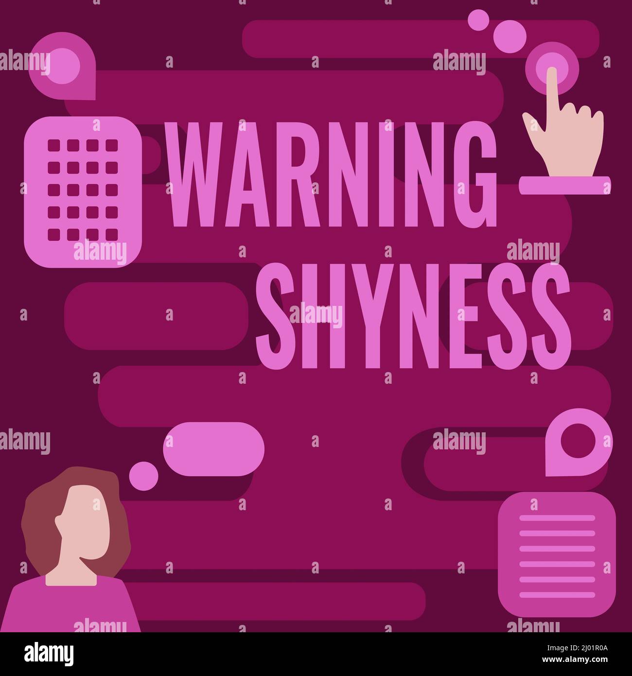 Handwriting text Warning Shyness. Word for Warning Shyness Woman ...