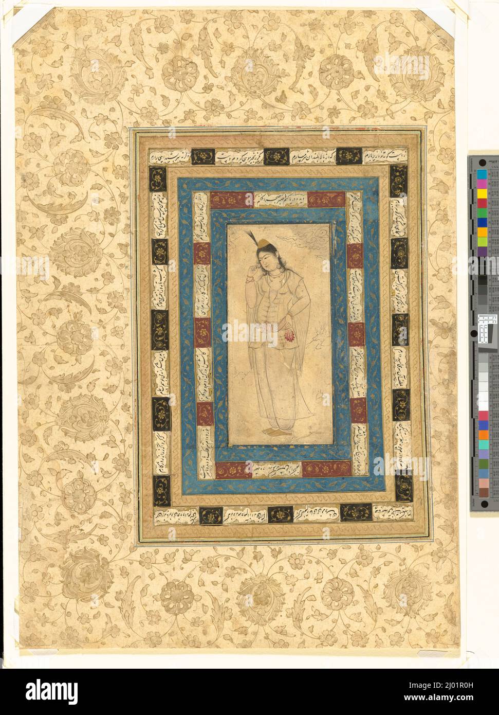 A Standing Lady. Iran, Isfahan, circa 1620-1625. Manuscripts; folios ...