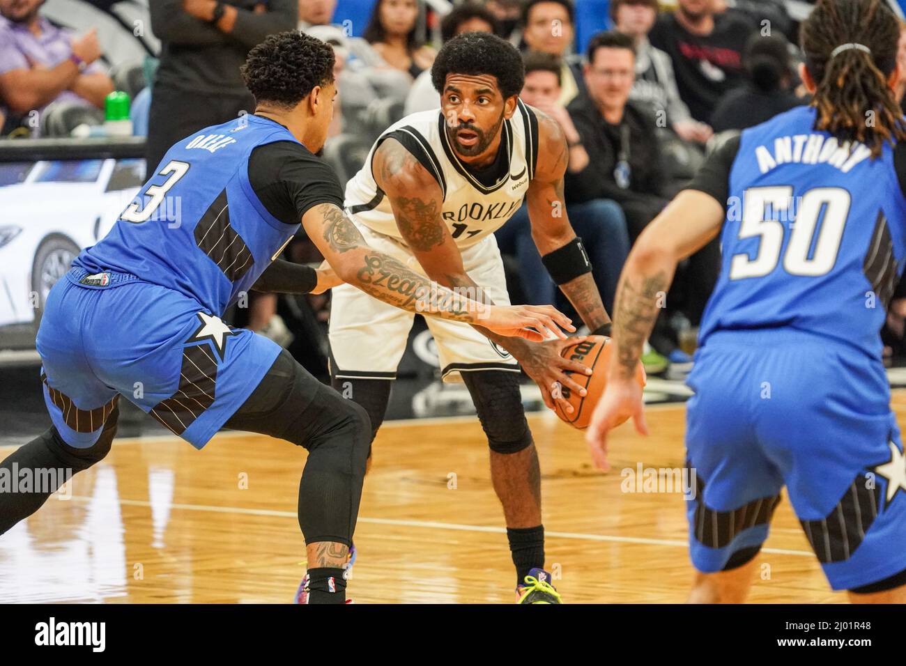 Orlando, Florida, USA, March 15, 2022, Brooklyn Nets Point Guard Kyrie Irving #11 during the ...