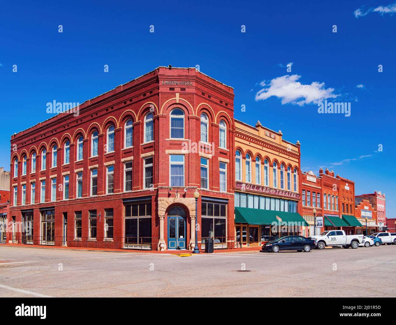 Guthrie, MAR 5 2022 - Sunny exterior view of the Guthrie old town Stock ...