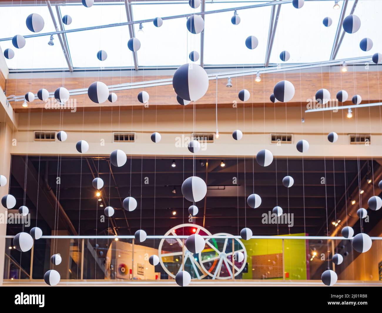 Oklahoma, MAR 6 2022 - Interior view of the interesting Science Museum ...