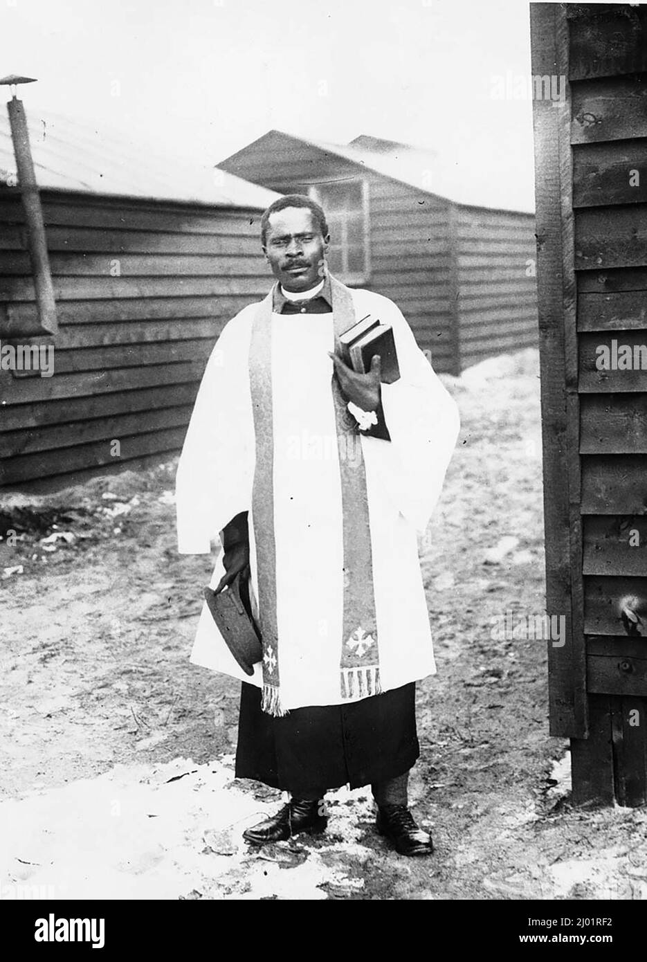 African priest, Western Front. This photograph shows a black priest ...