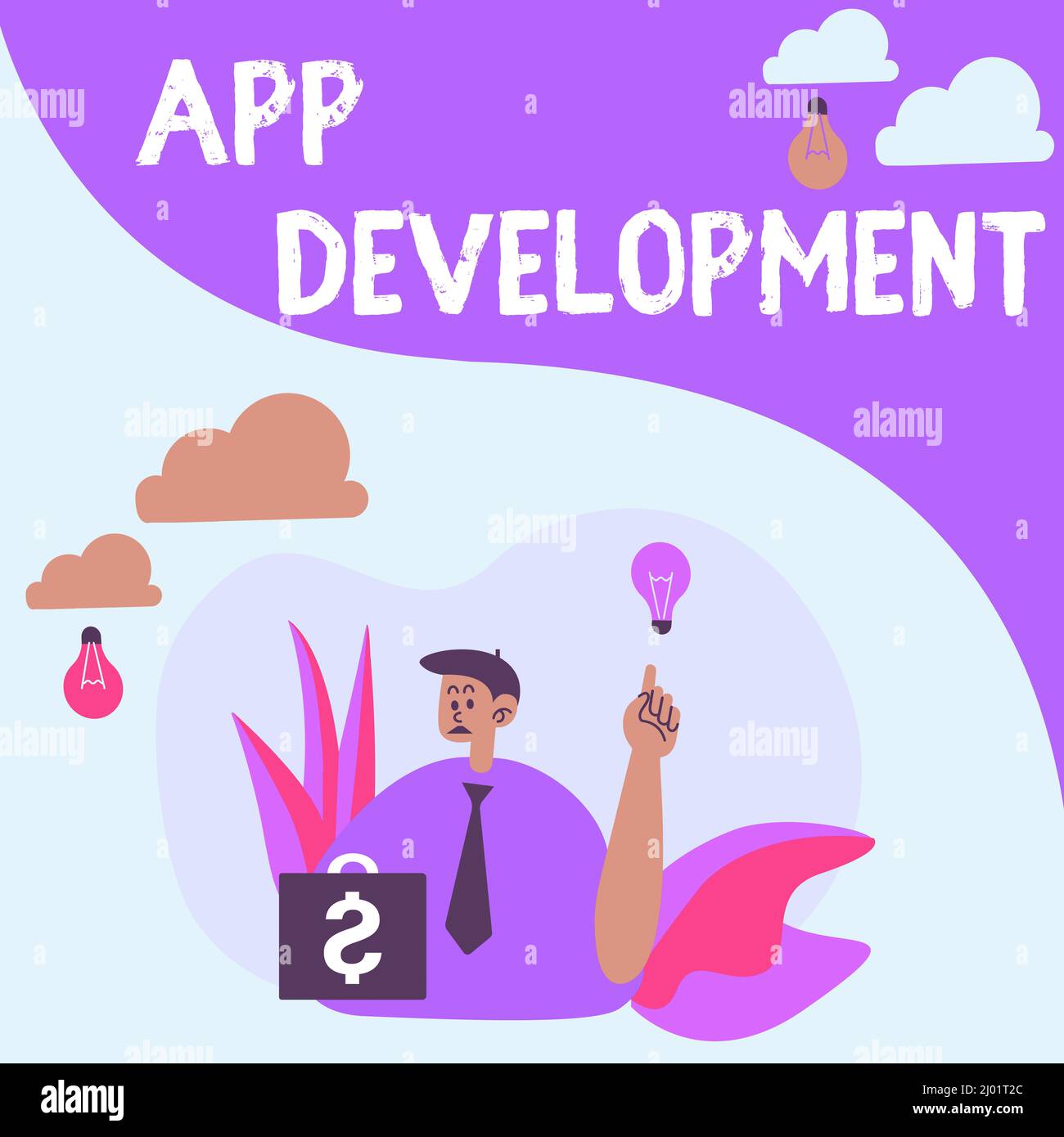 Text caption presenting App Development. Business approach Development ...