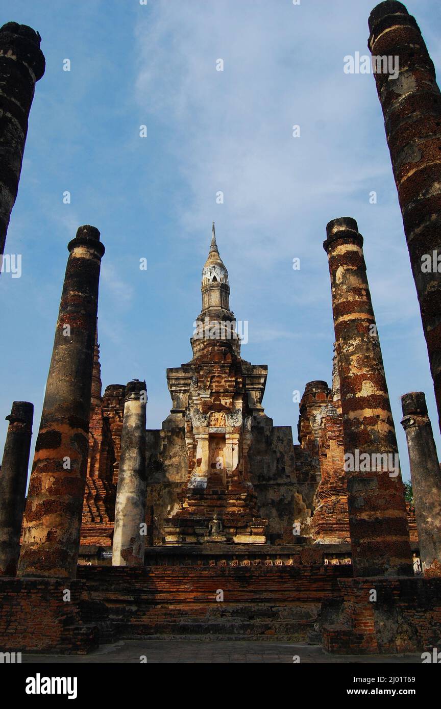 Ancient antiquity architecture and antique ruins building for thai people travelers travel visit ...