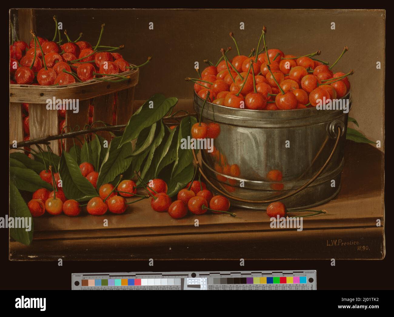 Cherries in Bucket (Still Life with Cherries and Pail). Levi Wells ...