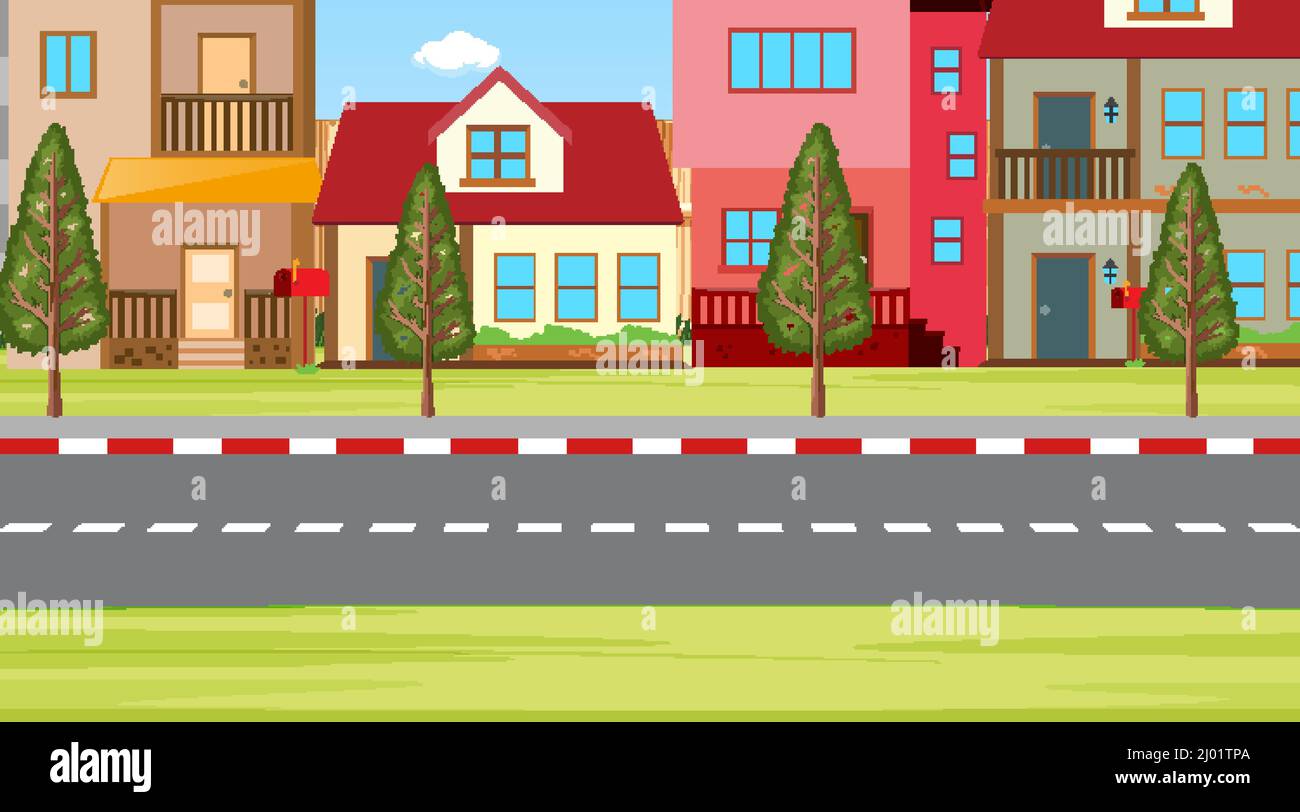 Scene with house and garden illustration Stock Vector Image & Art - Alamy