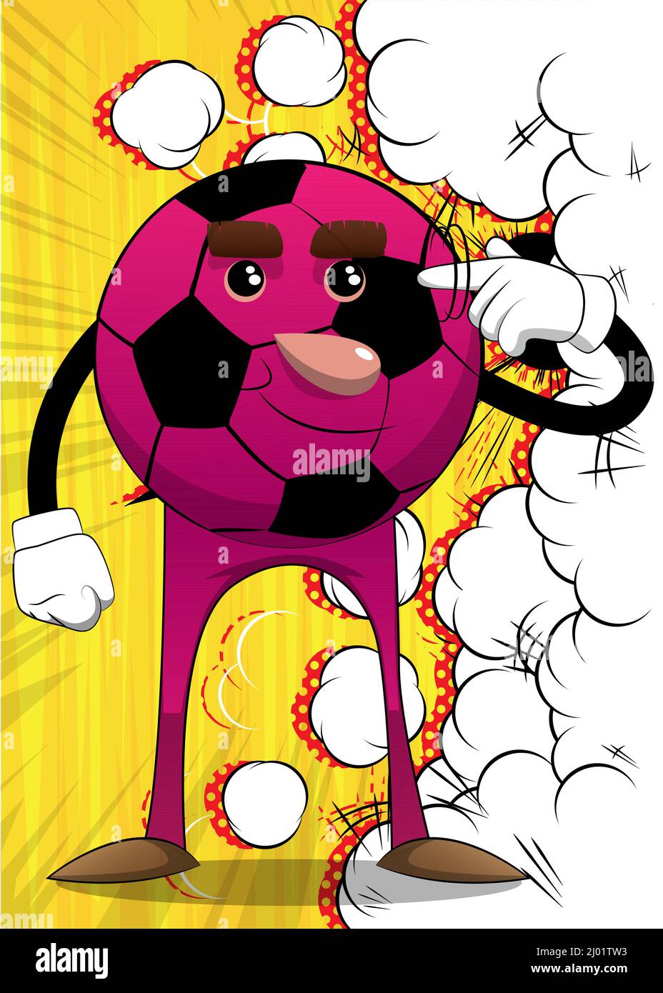 Soccer ball shows a you're nuts gesture by twisting his finger around ...