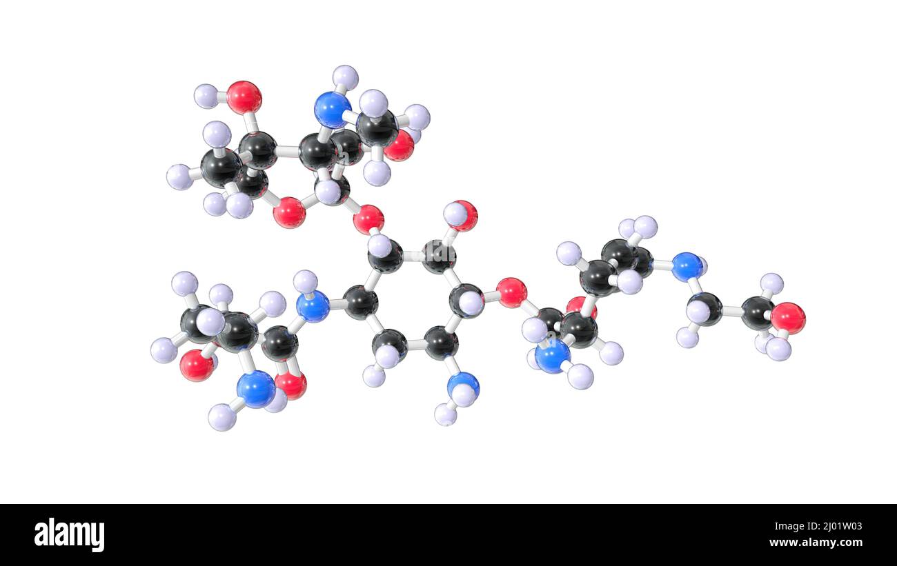 Plazomicin antibiotic drug, molecular model Stock Photo - Alamy