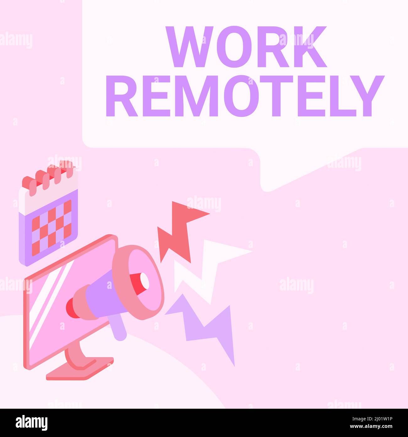 Text showing inspiration Work Remotely. Business approach Work Remotely ...