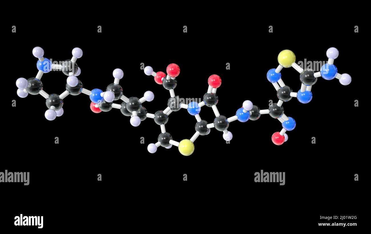 Ceftobiprole antibiotic drug, molecular model Stock Photo - Alamy