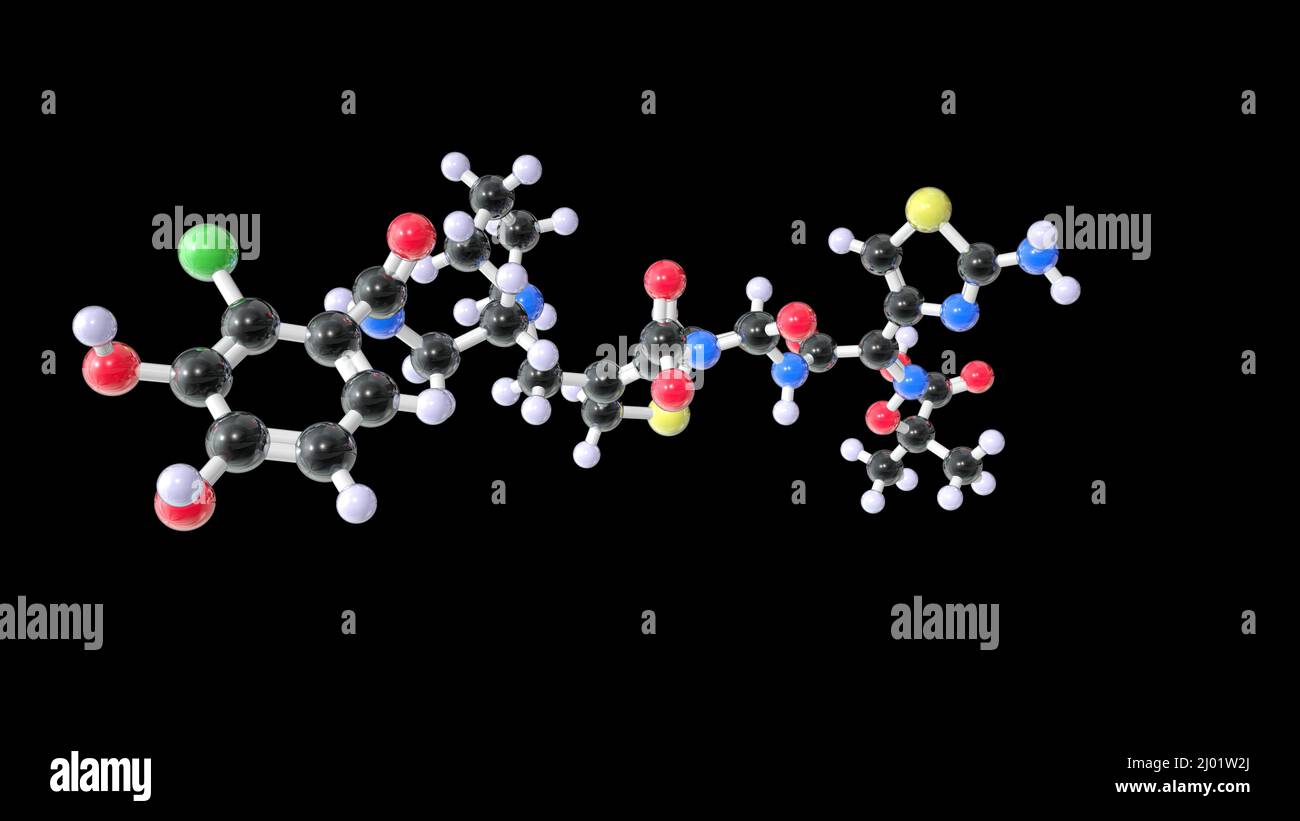 Cefiderocol antibiotic drug, molecular model Stock Photo - Alamy