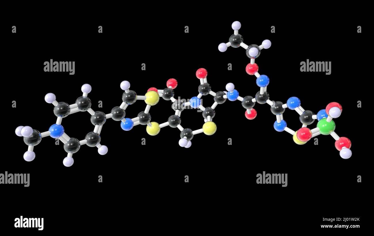 Ceftaroline antibiotic drug, molecular model Stock Photo - Alamy