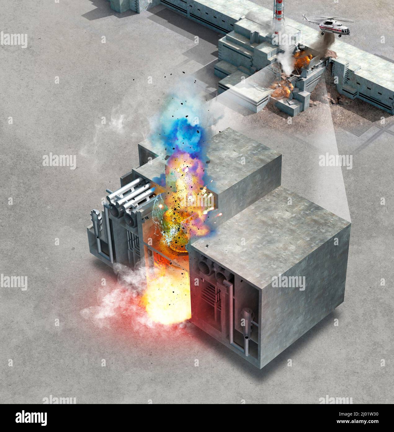 Chernobyl disaster, illustration Stock Photo - Alamy