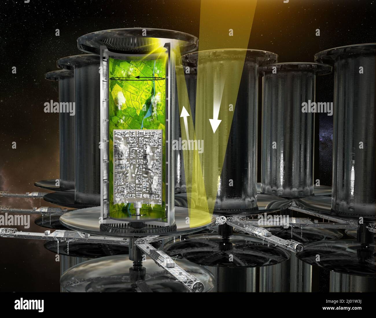 Ceres space colony, illustration Stock Photo - Alamy