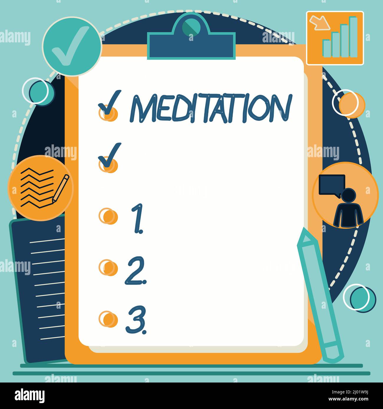 Sign displaying Meditation. Word for achieve a mentally clear and ...