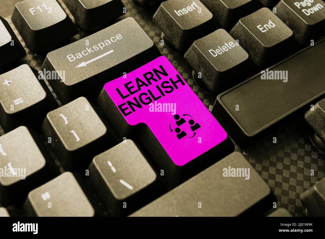Text Caption Presenting Learn English Word Written On To Train Writing And Speaking Focusing