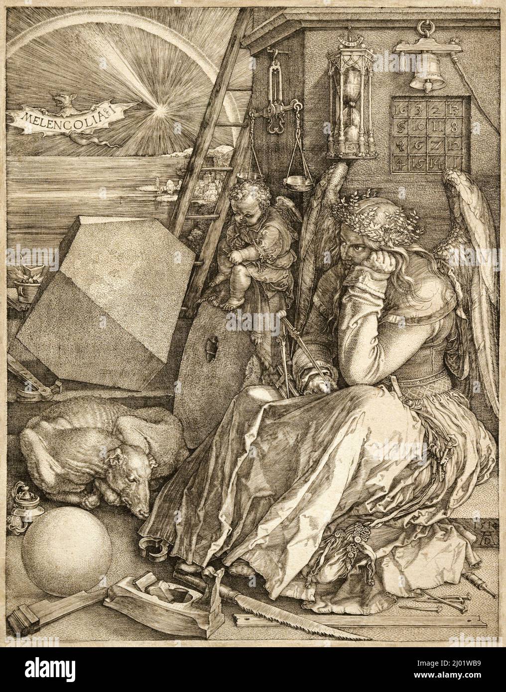Durer's Melencolia I engraving Stock Photo - Alamy