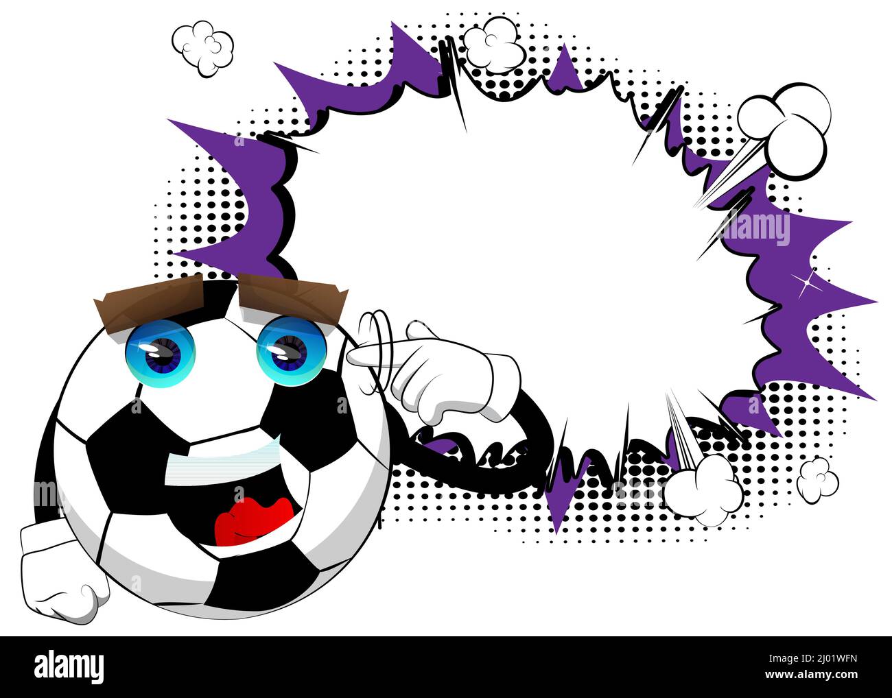 Soccer ball shows a you're nuts gesture by twisting his finger around ...