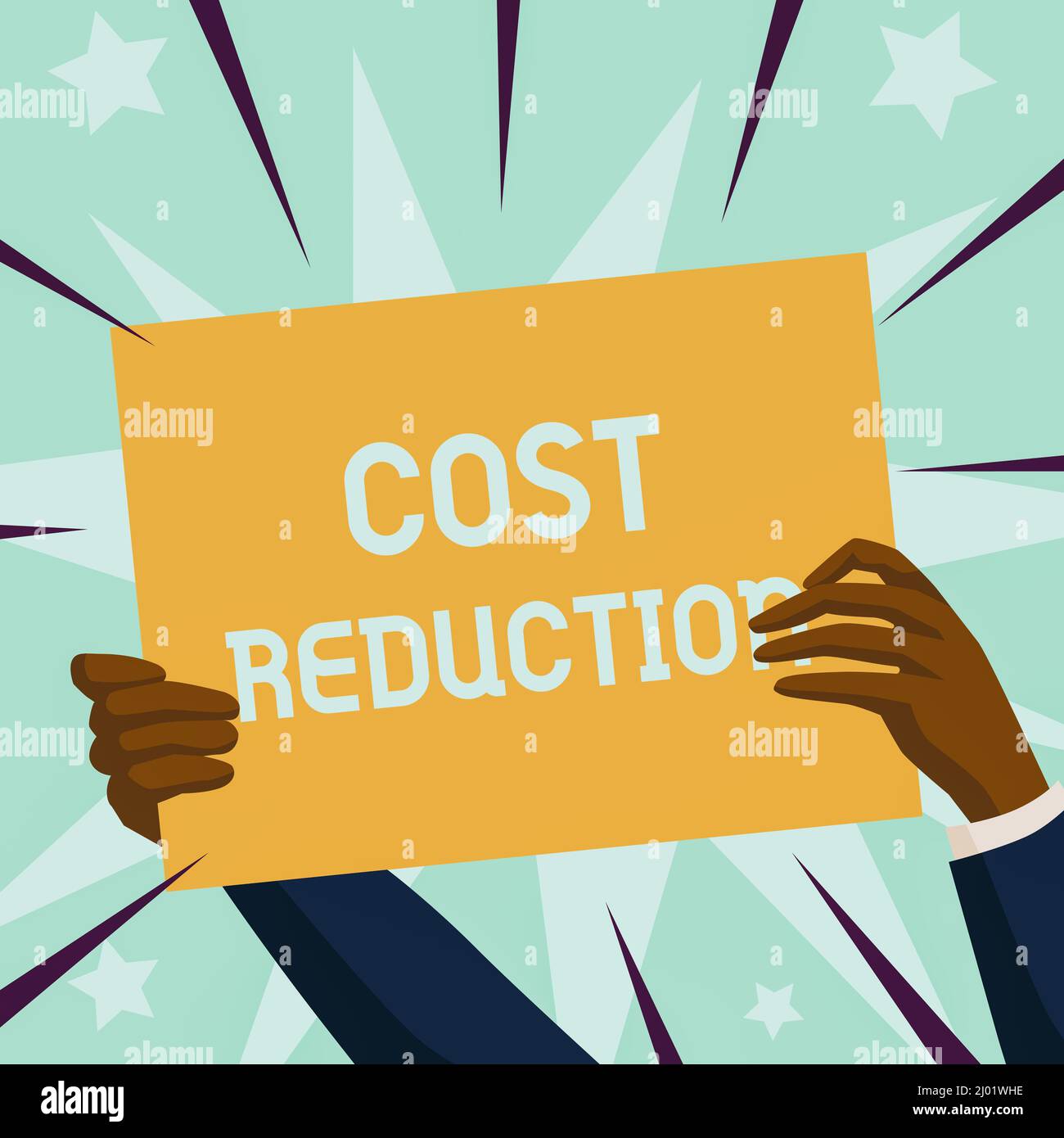 Text showing inspiration Cost Reduction. Business approach process of ...