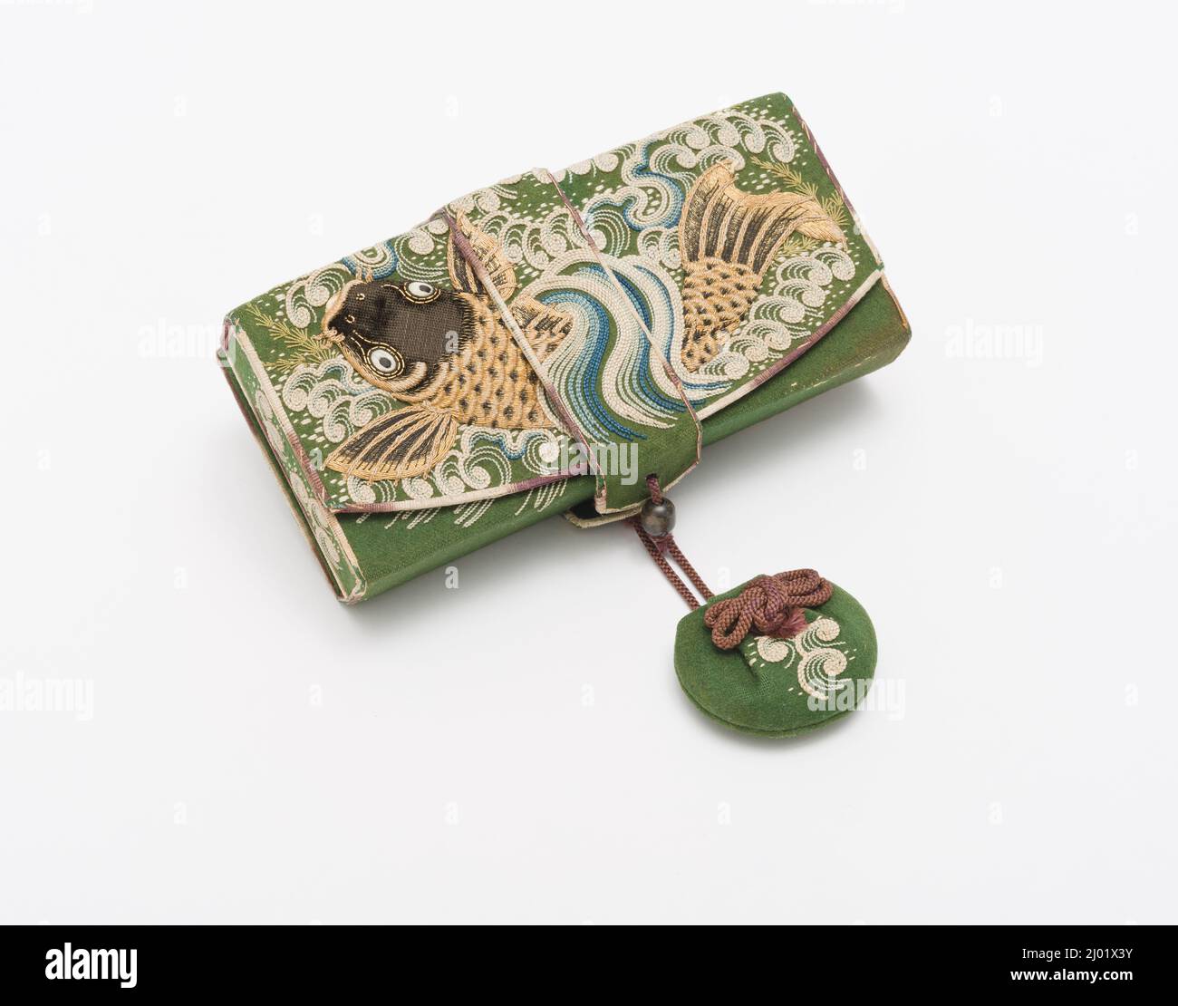 Samurai-Class Woman’s Purse (hakoseko) with Carp in Swirling Water ...