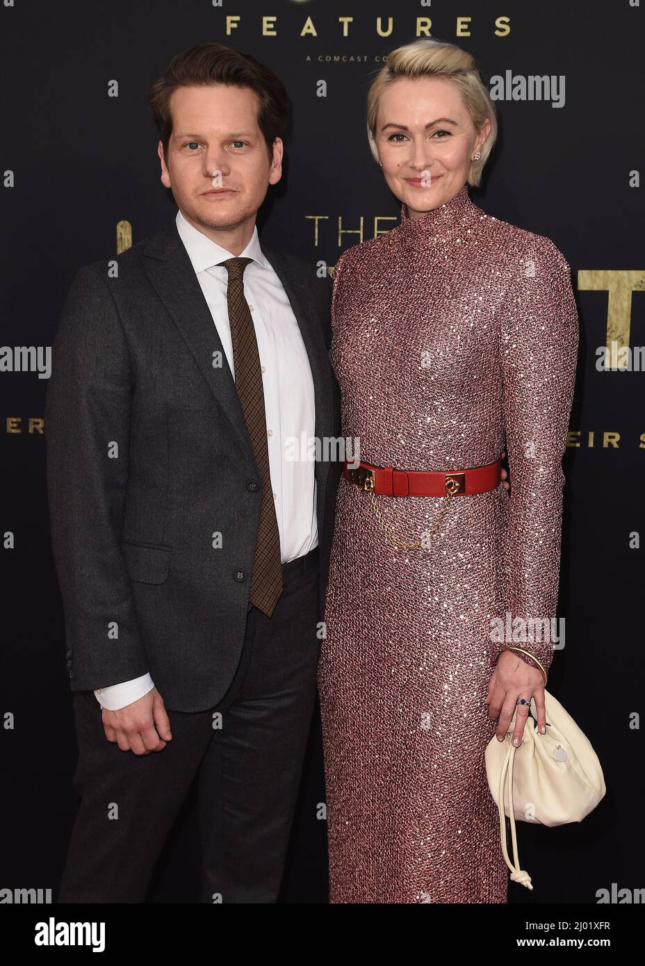 Los Angeles, USA. 15th Mar, 2022. Director Graham Moore and wife on the ...