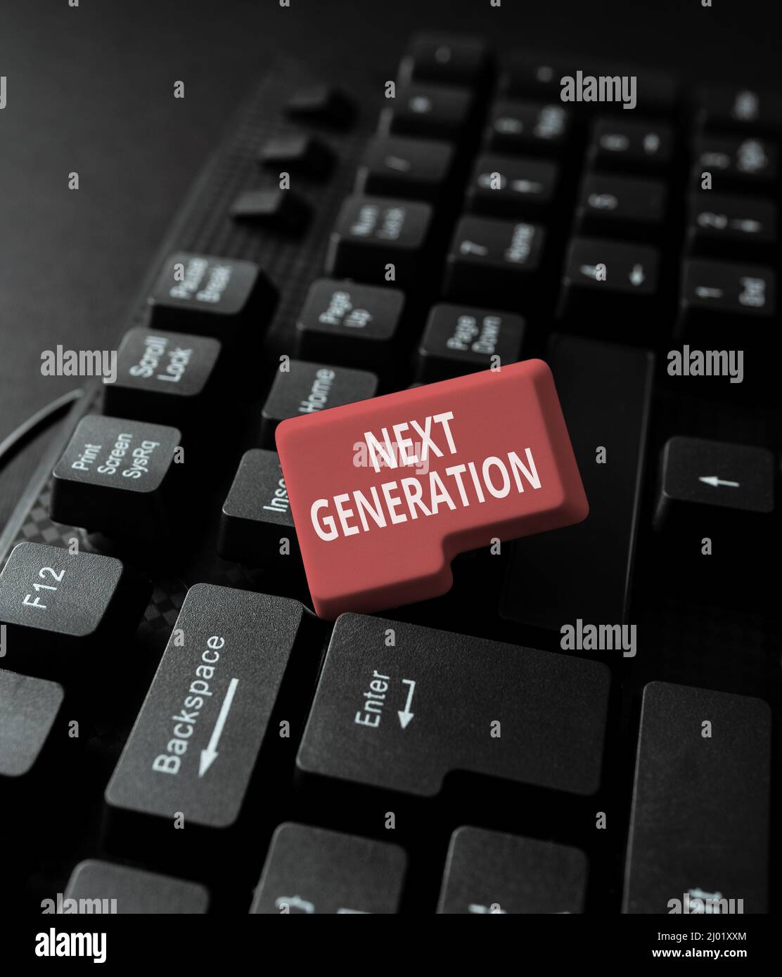 Text caption presenting Next Generation. Business idea product that has ...