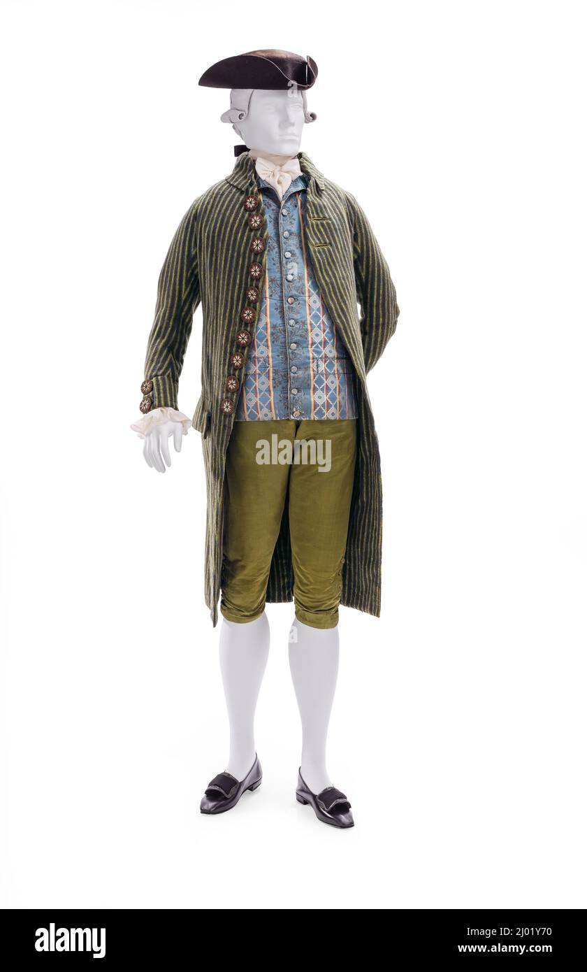 Coat. France, circa 1790. Costumes; outerwear. Wool twill, full finish ...