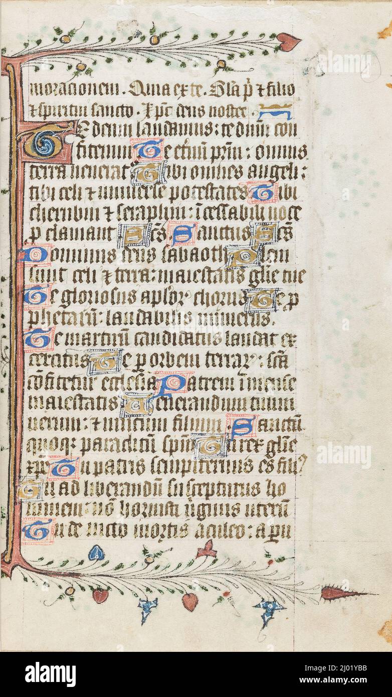 Latin Manuscript from an English Book of Hours. England, late 14th ...