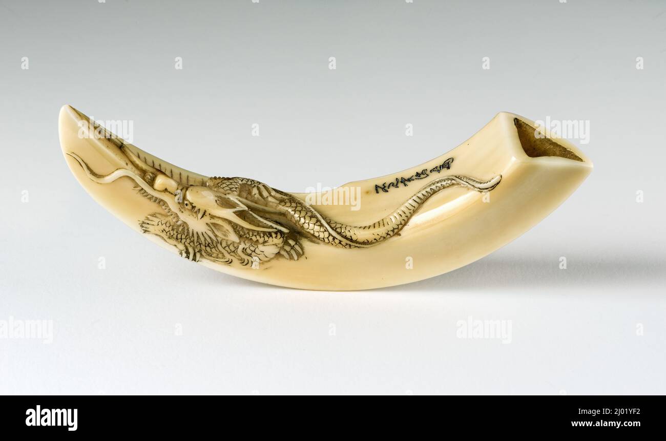 Dragon on Boar's Tusk. Tsuramitsu (Japan, Iwami, 1793-1859). Japan ...