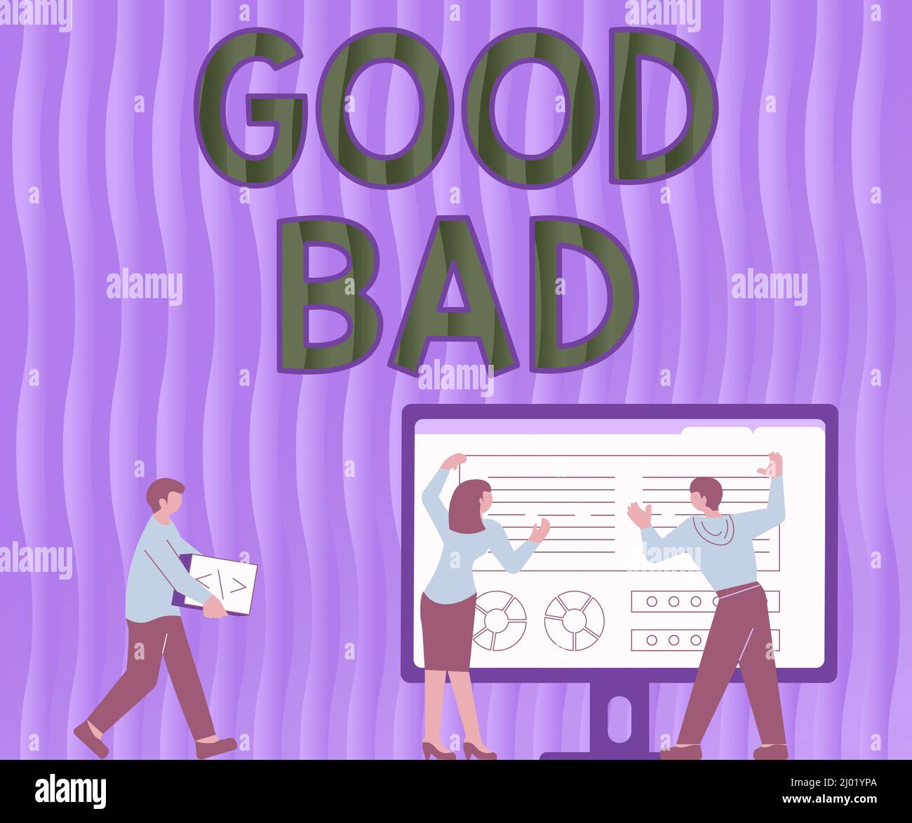 Text sign showing Good Bad. Word Written on to seem to be going to have ...