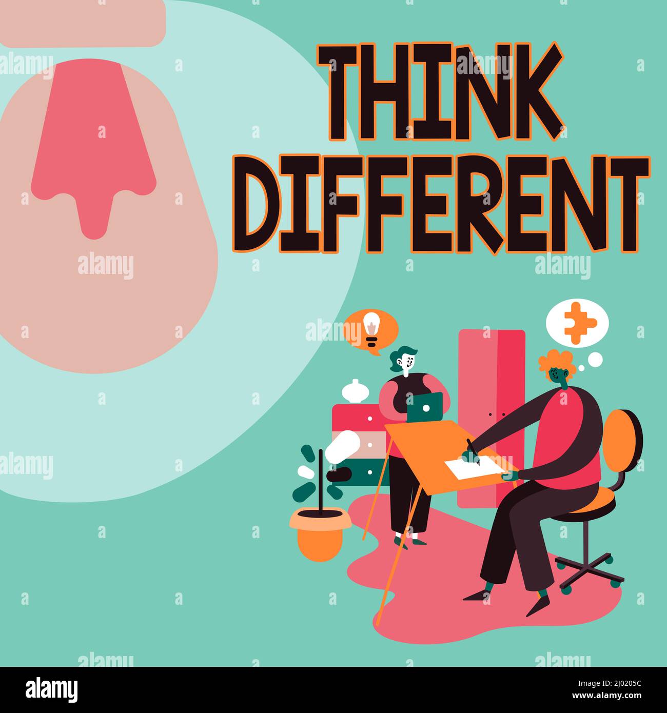 Writing displaying text Think Different. Business concept be unique ...