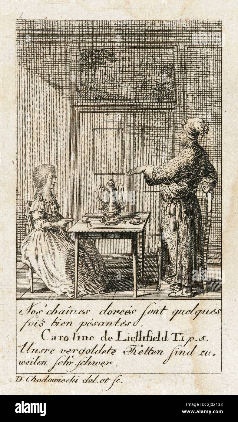 Illustration for 'Caroline of Lichtfield'. Daniel Nikolaus Chodowiecki ...