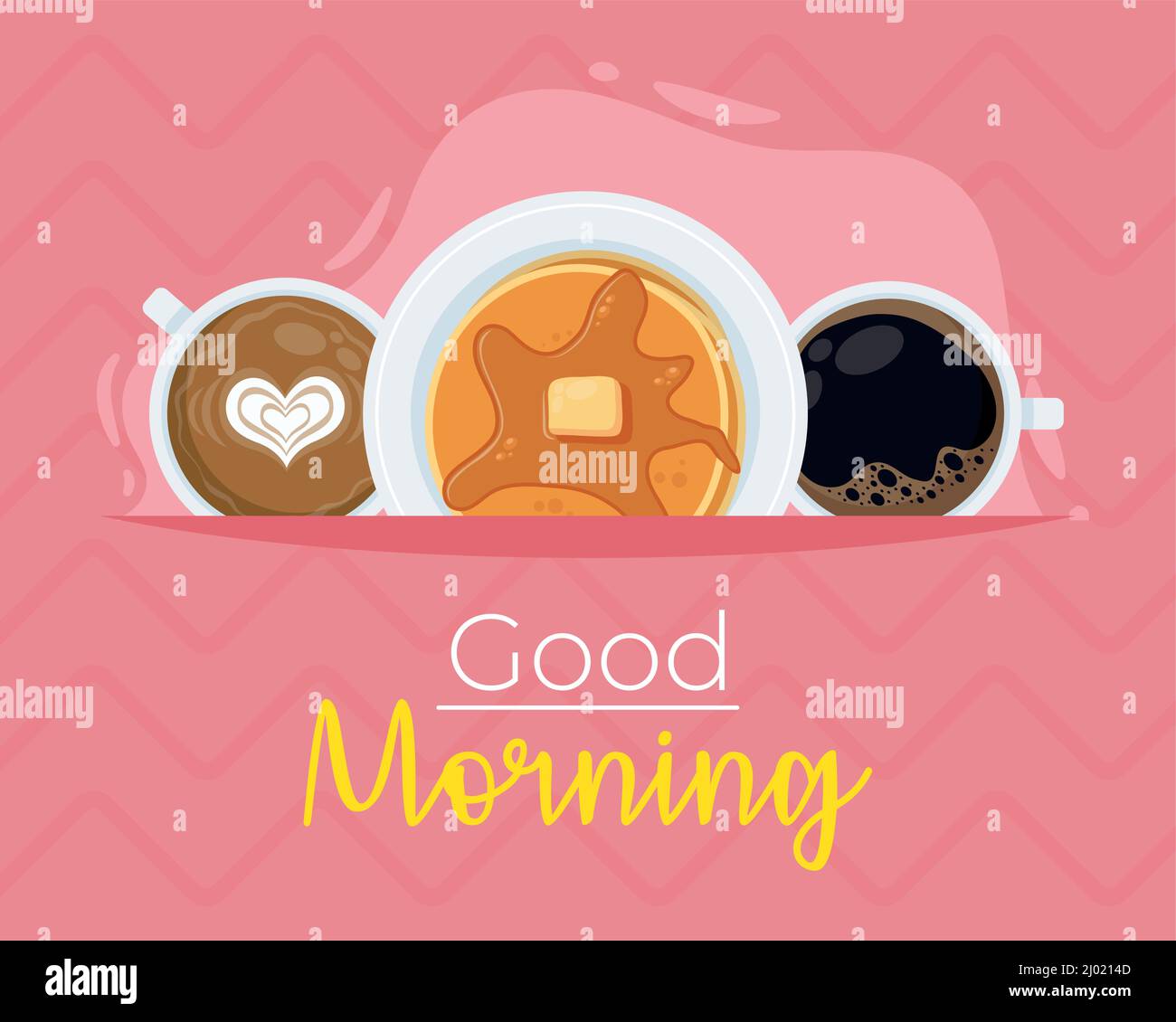 good morning lettering with breakfast poster Stock Vector Image & Art ...