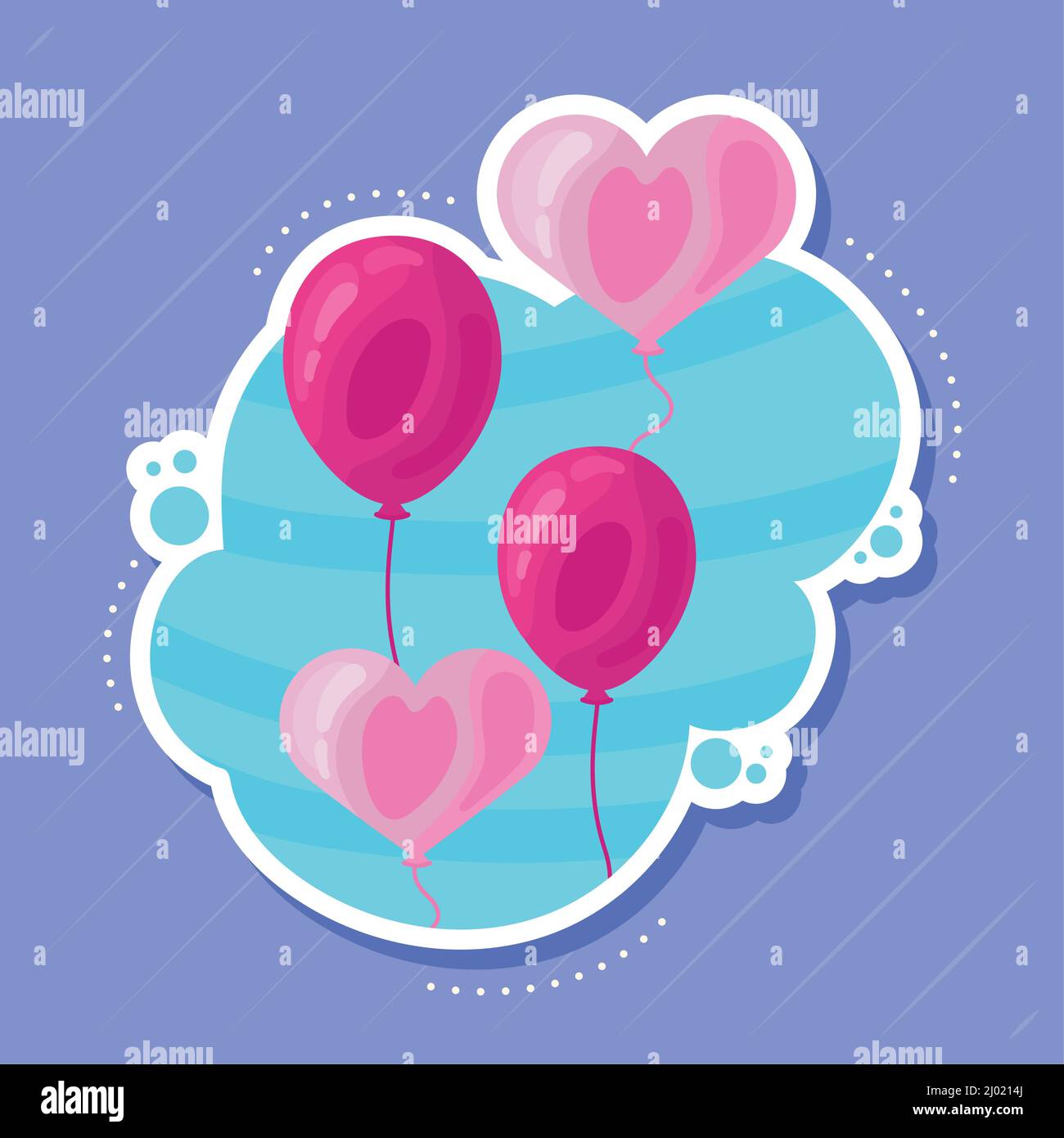 Pink Balloons Helium Floating Icon Stock Vector Image And Art Alamy