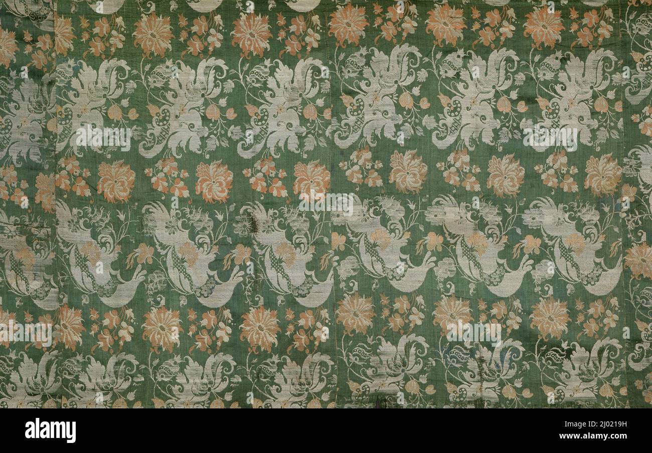 Panel. China, circa 1690-1700. Textiles; panels. Multicolored pastel ...
