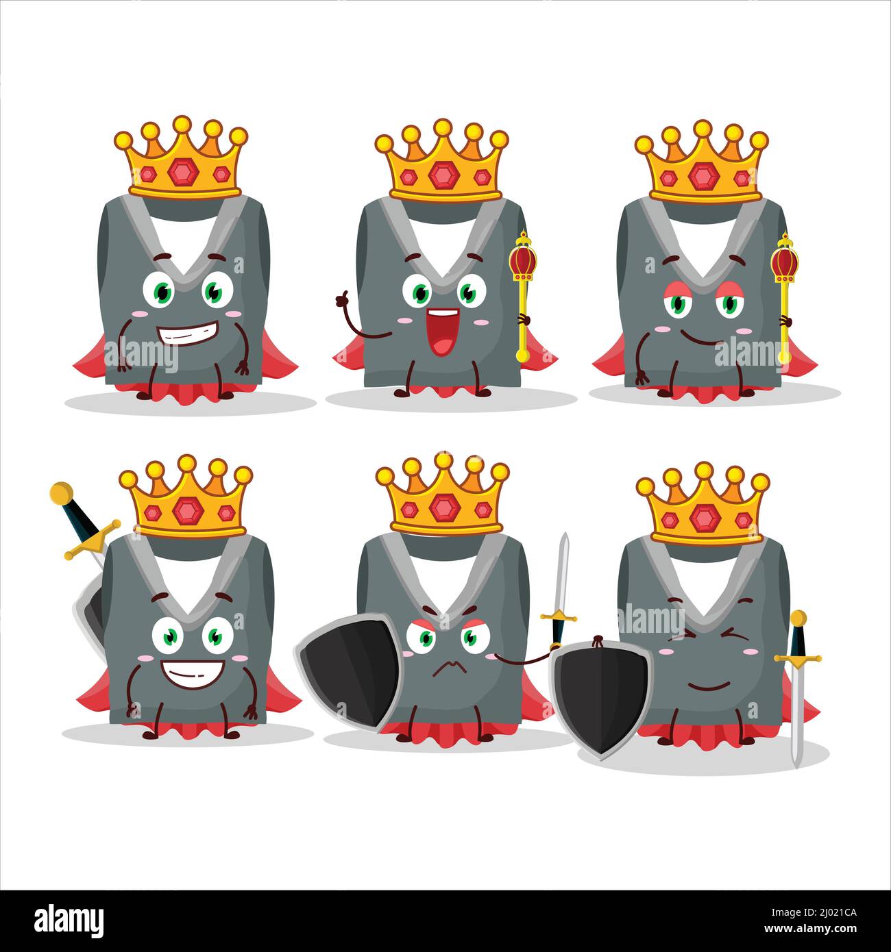 A Charismatic King gray school vest cartoon character wearing a gold ...