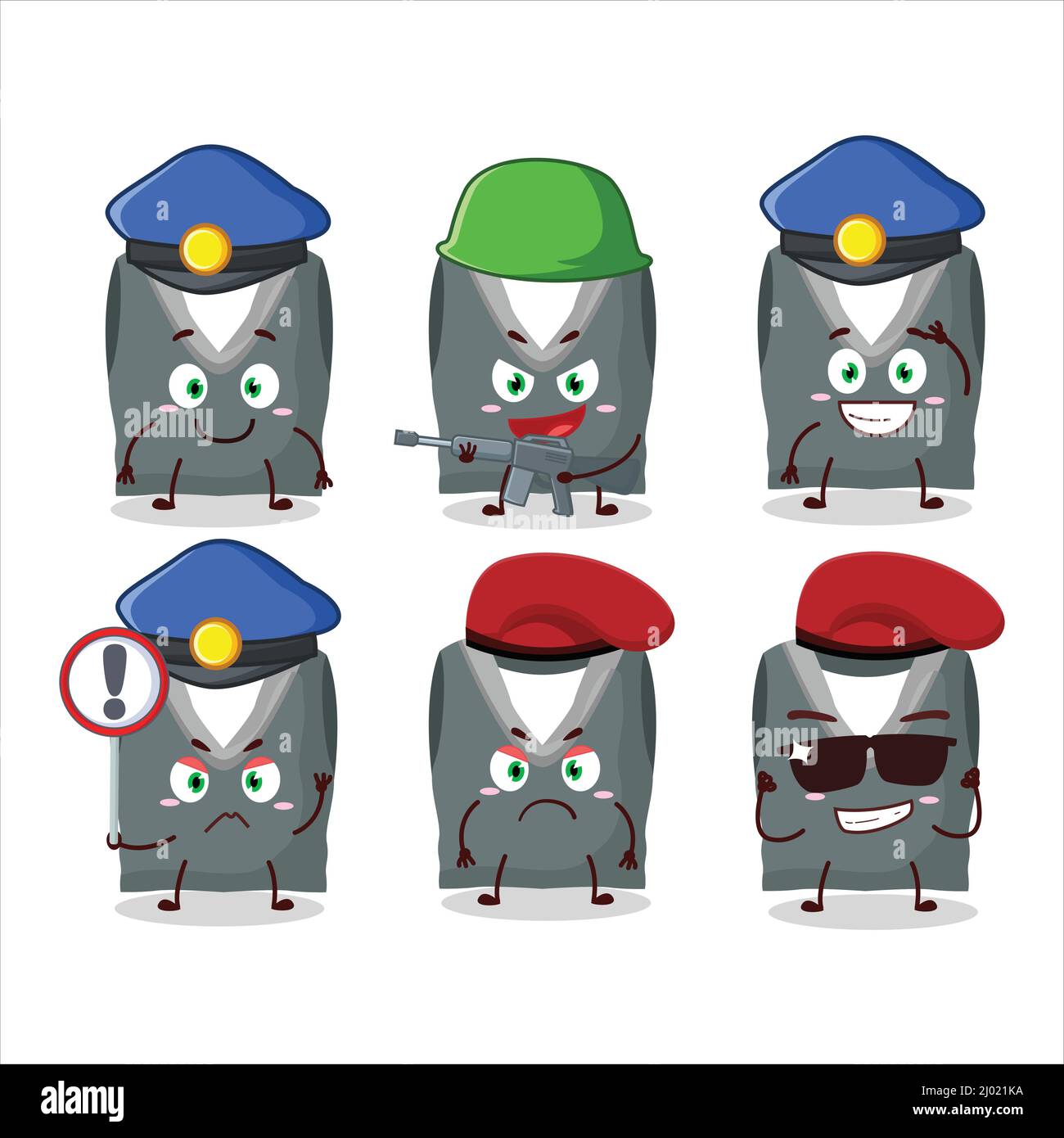 A dedicated Police officer of gray school vest mascot design style ...