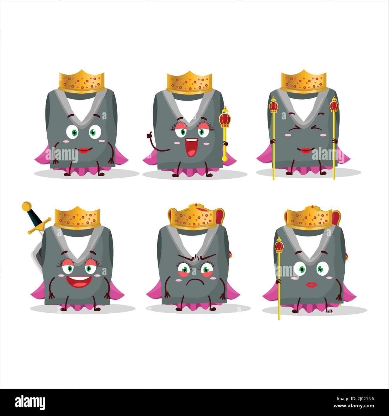 Queen and her magic clothes cartoon of gray school vest wearing tiara ...