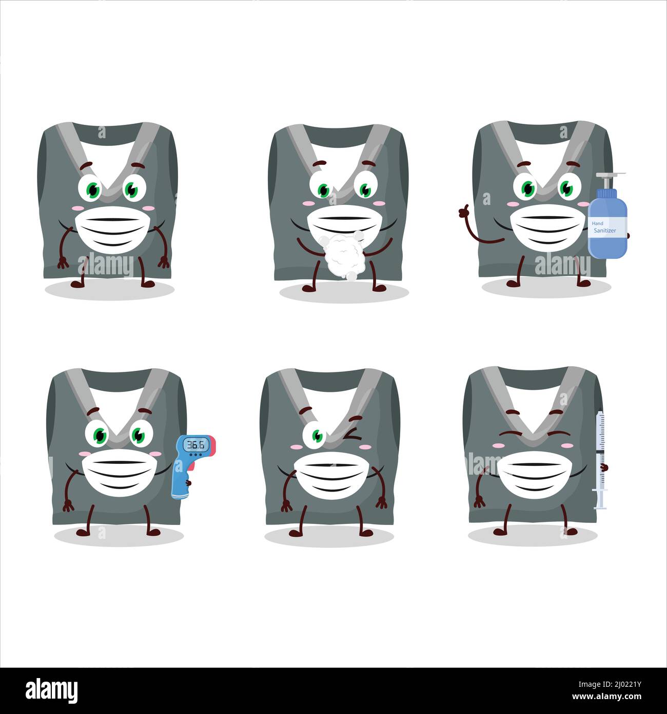 A picture of gray school vest cartoon design style keep staying healthy ...