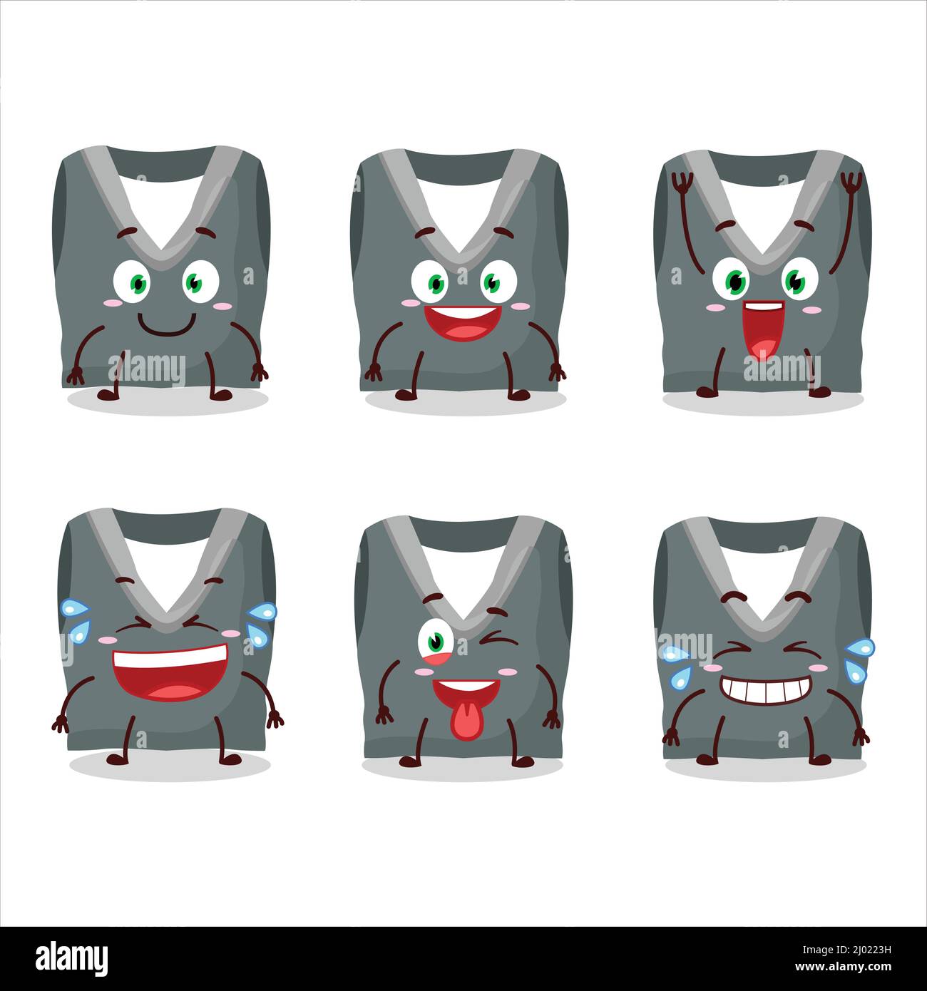 Cartoon character of gray school vest with smile expression. Vector ...