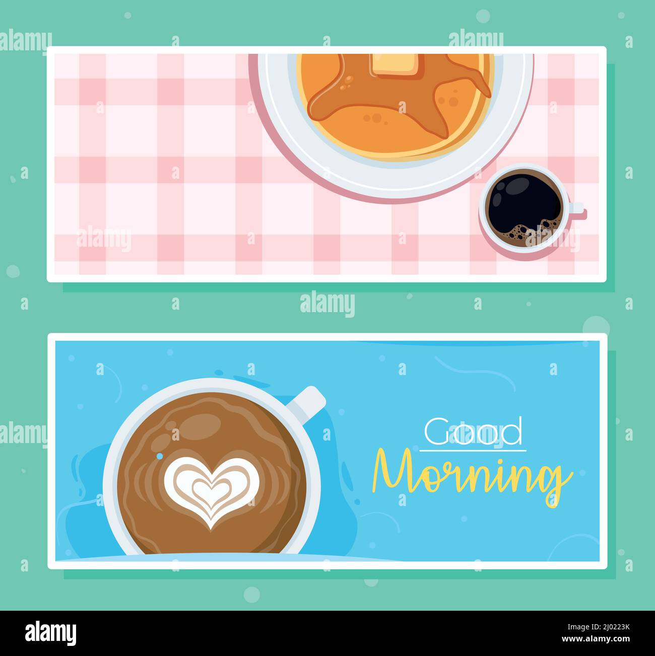 two good morning cards with breakfast Stock Vector Image & Art - Alamy