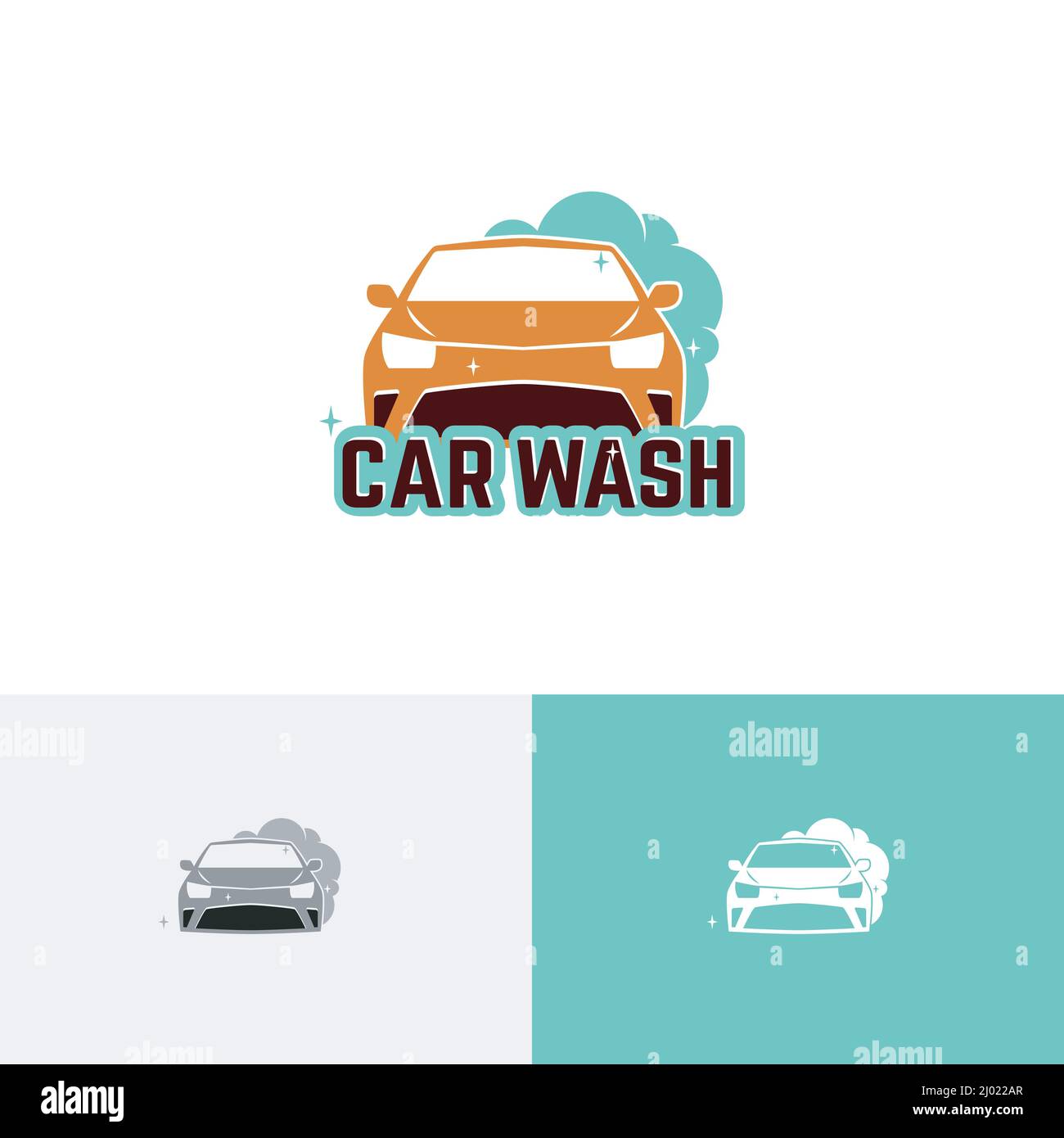 Clean Car Wash Carwash Soap Foam Spotless Auto Service Logo Stock ...
