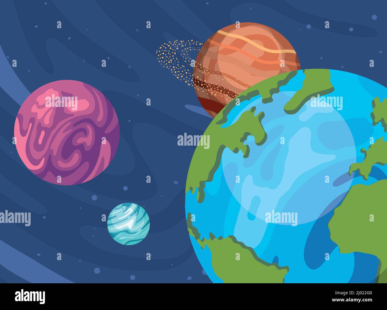 four space planets universe scene Stock Vector Image & Art - Alamy
